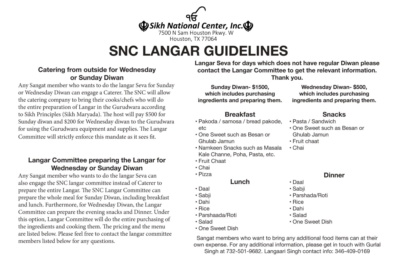 Langar – Sikh National Center